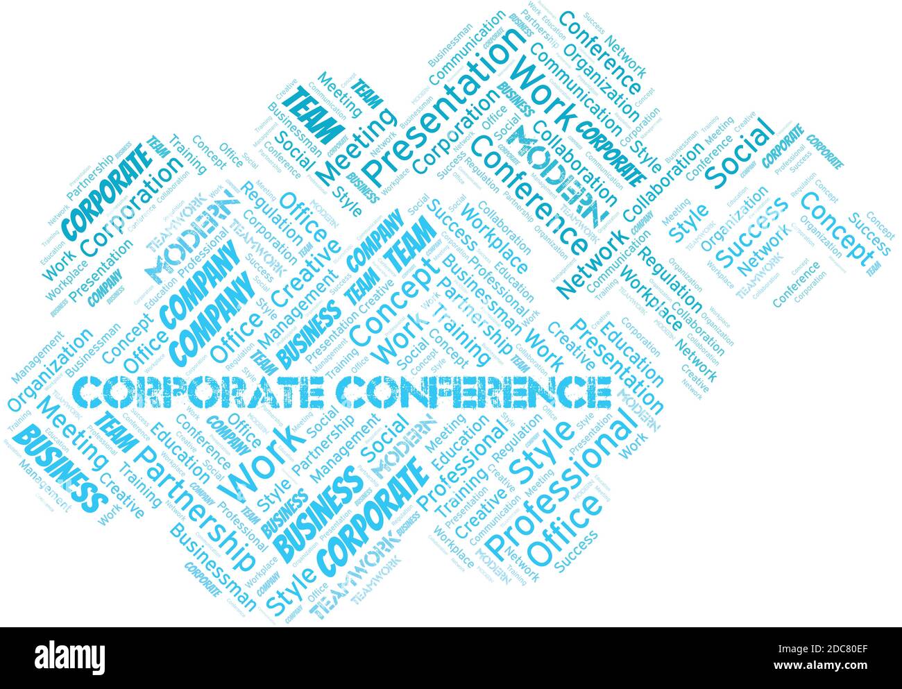Corporate Conference vector word cloud, made with the text only Stock ...