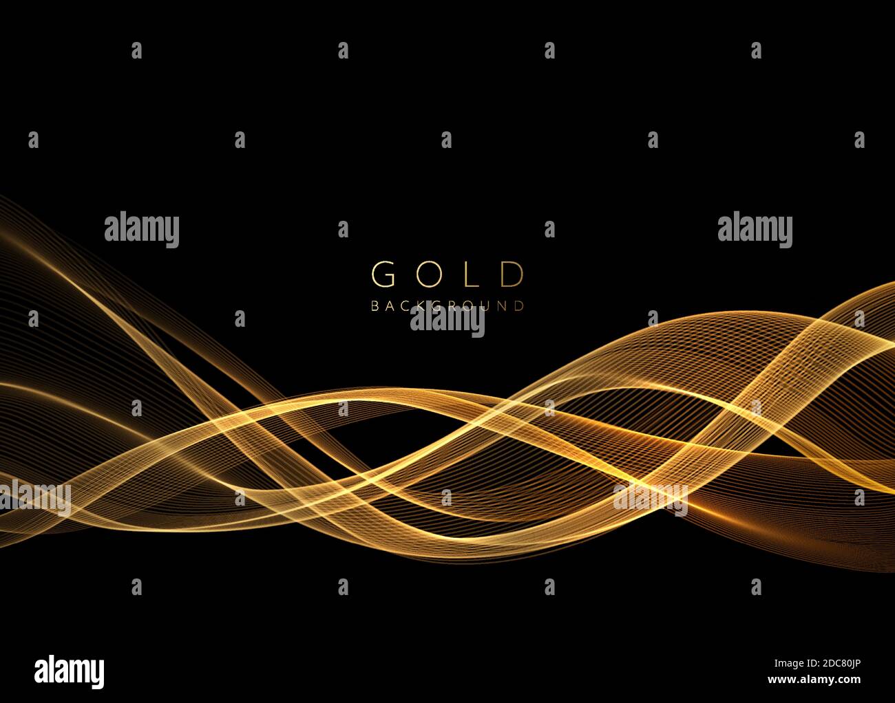 Abstract shiny golden wavy design element. Flow gold wave Stock Vector ...