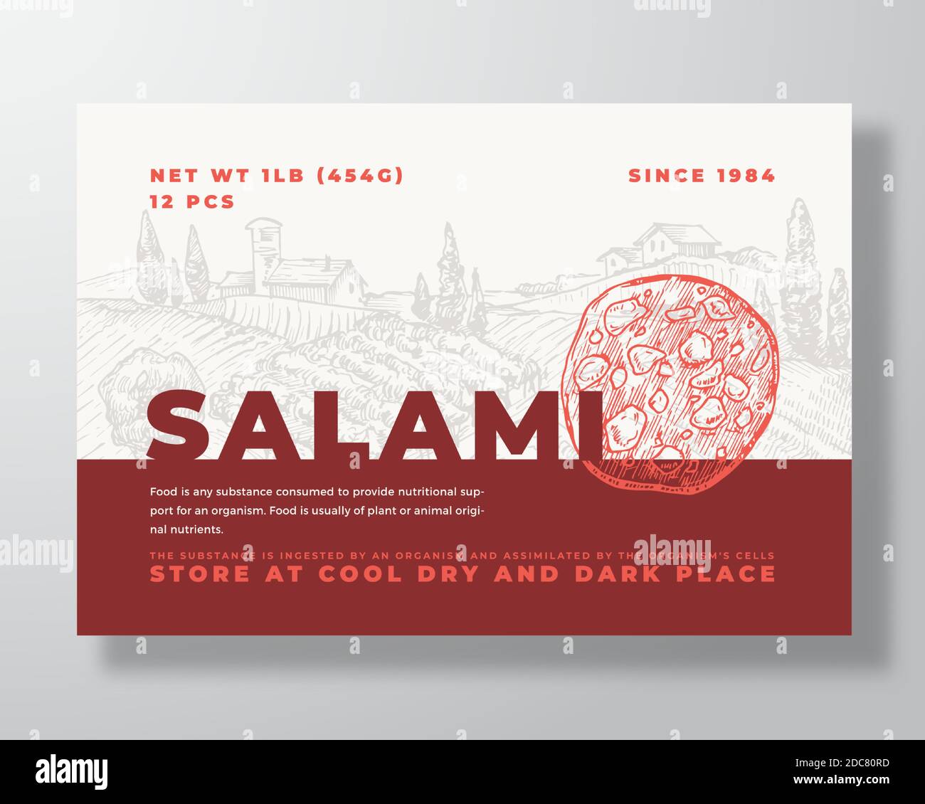Meat Food Label Template. Abstract Vector Packaging Design Layout ...