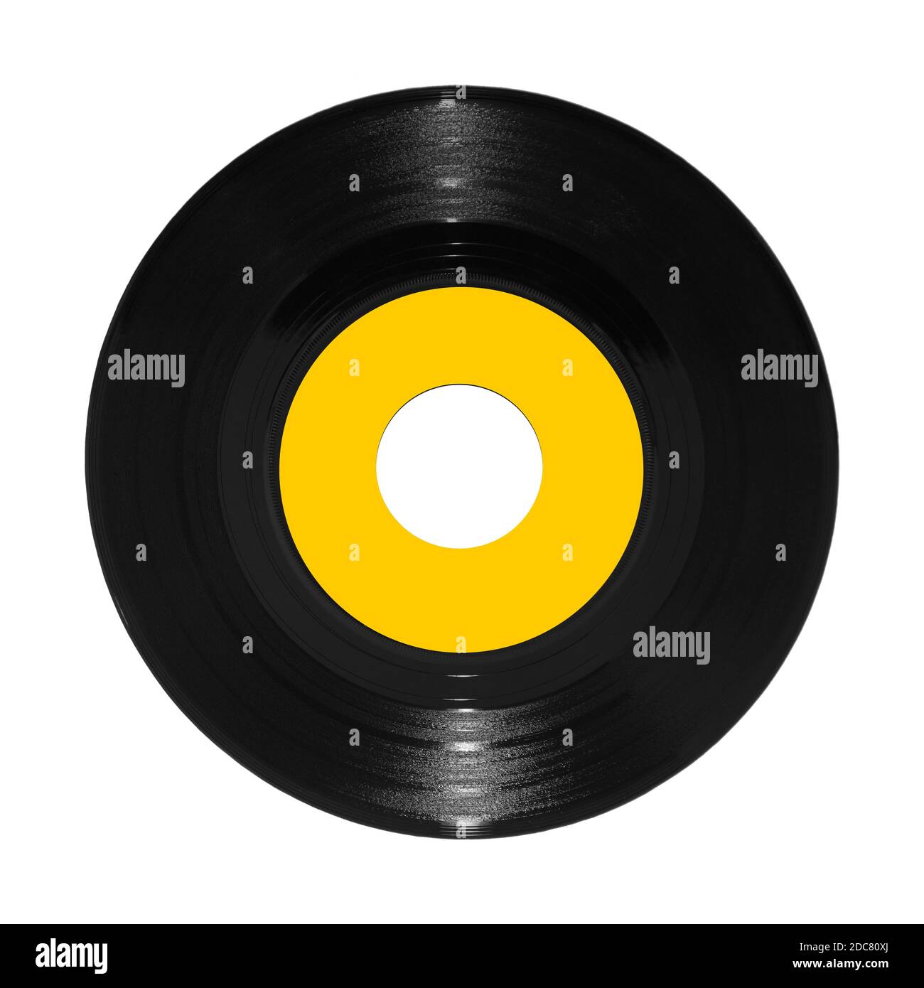 Vinyl 45rpm single record on white with clipping path Stock Photo - Alamy