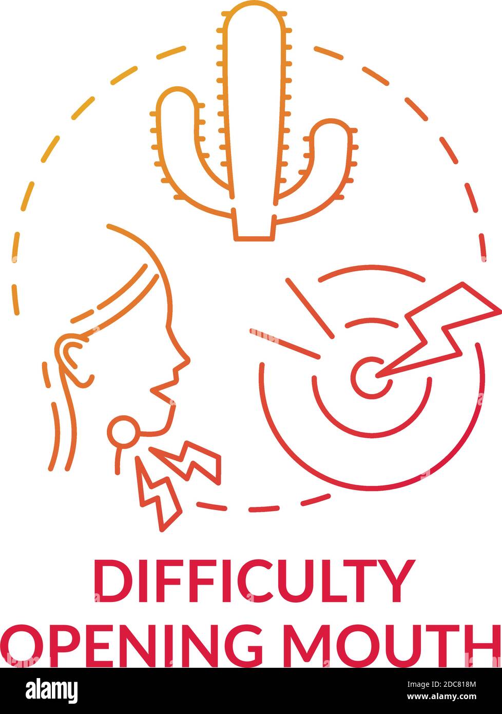 Difficulty opening mouth concept icon Stock Vector Image & Art - Alamy