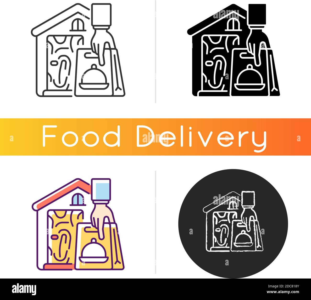 No-contact food delivery icon Stock Vector Image & Art - Alamy