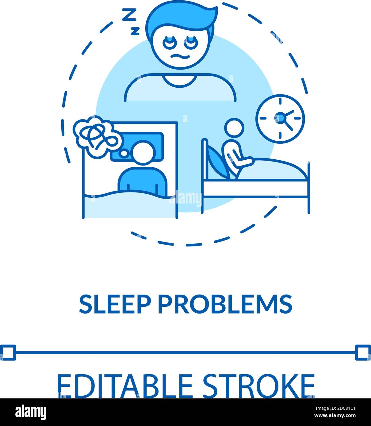 Sleep problems concept icon Stock Vector Image & Art - Alamy