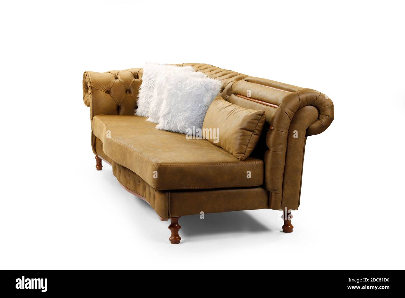 Modern comfortable furniture on white background . side view Stock ...
