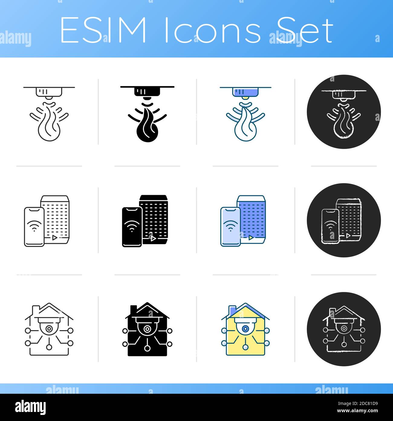 Remote home control system icons set Stock Vector Image & Art - Alamy