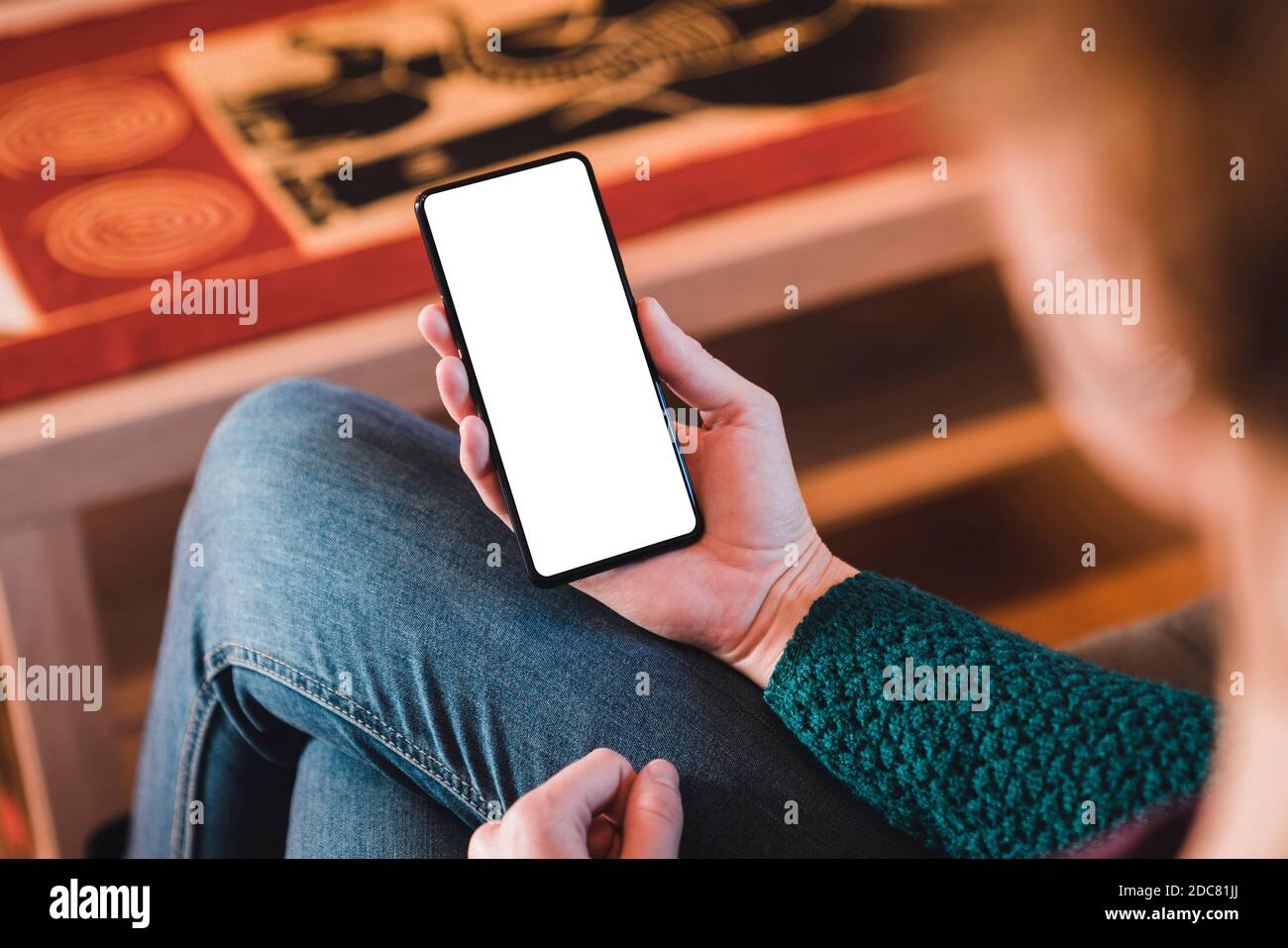 mockup phone device person screen Stock Photo - Alamy
