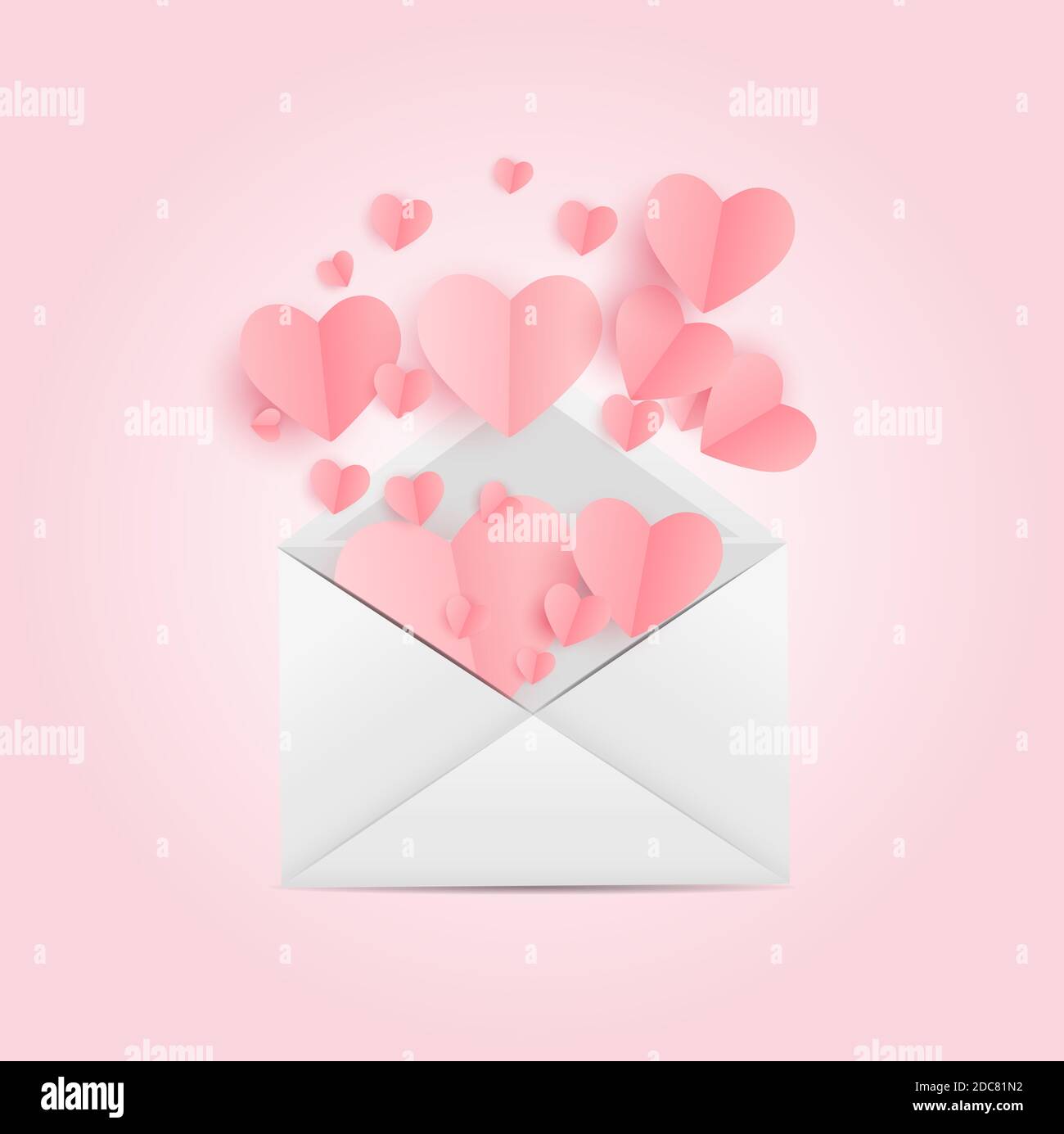 Envelope with Heart Symbol. Love and Feelings Background Design ...