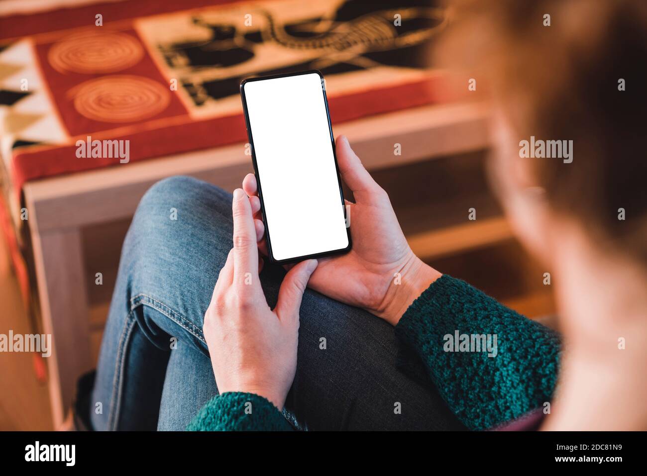 mockup phone device person screen Stock Photo - Alamy