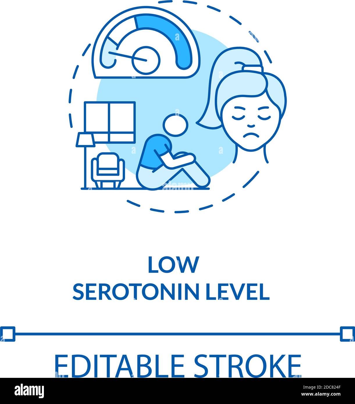 Low serotonin level concept icon Stock Vector Image & Art - Alamy