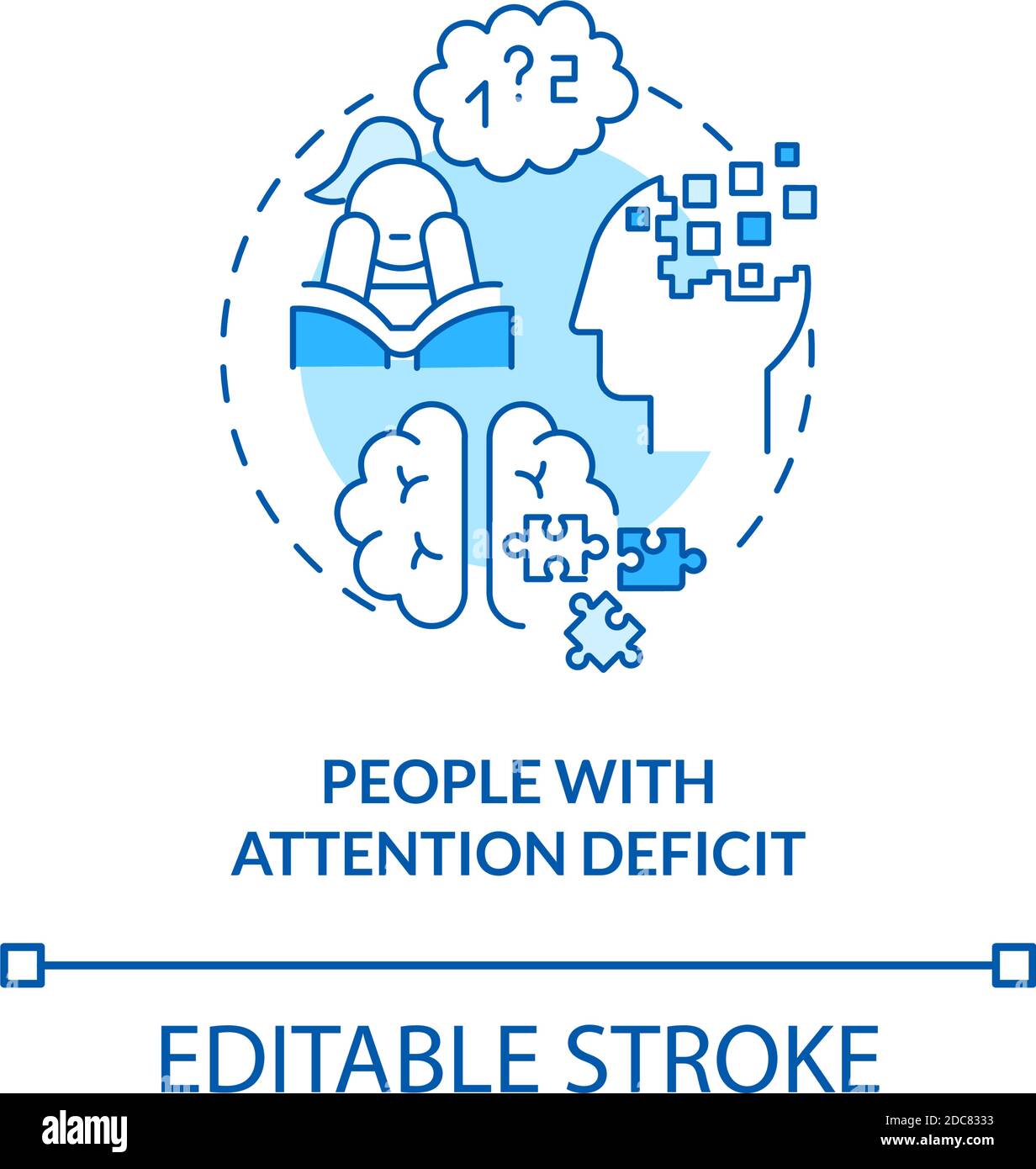 People with attention deficit concept icon Stock Vector Image & Art - Alamy