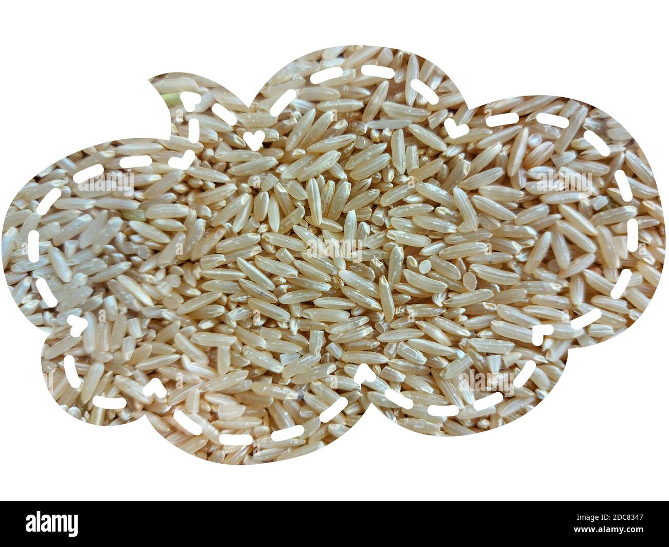 Rice grains in a white frame Stock Photo - Alamy