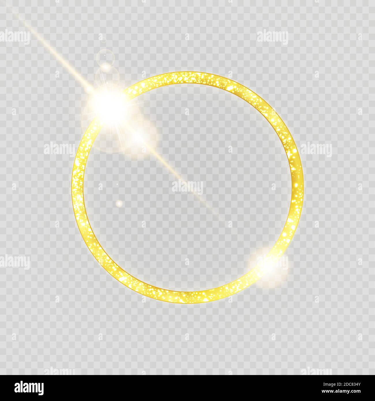 Luxurious gold ring. Vector light circles and spark light effect Stock ...