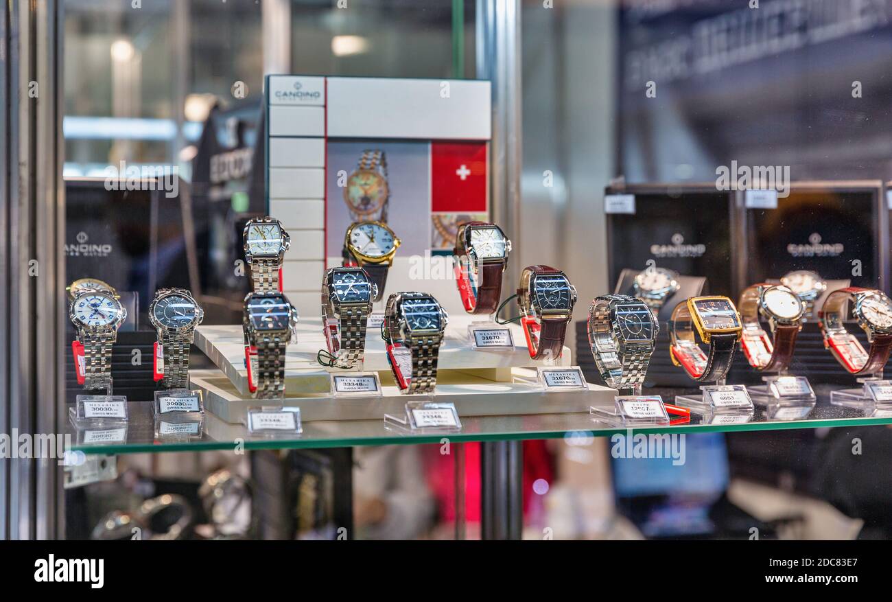 Swiss watch on display stand hi-res stock photography and images - Alamy