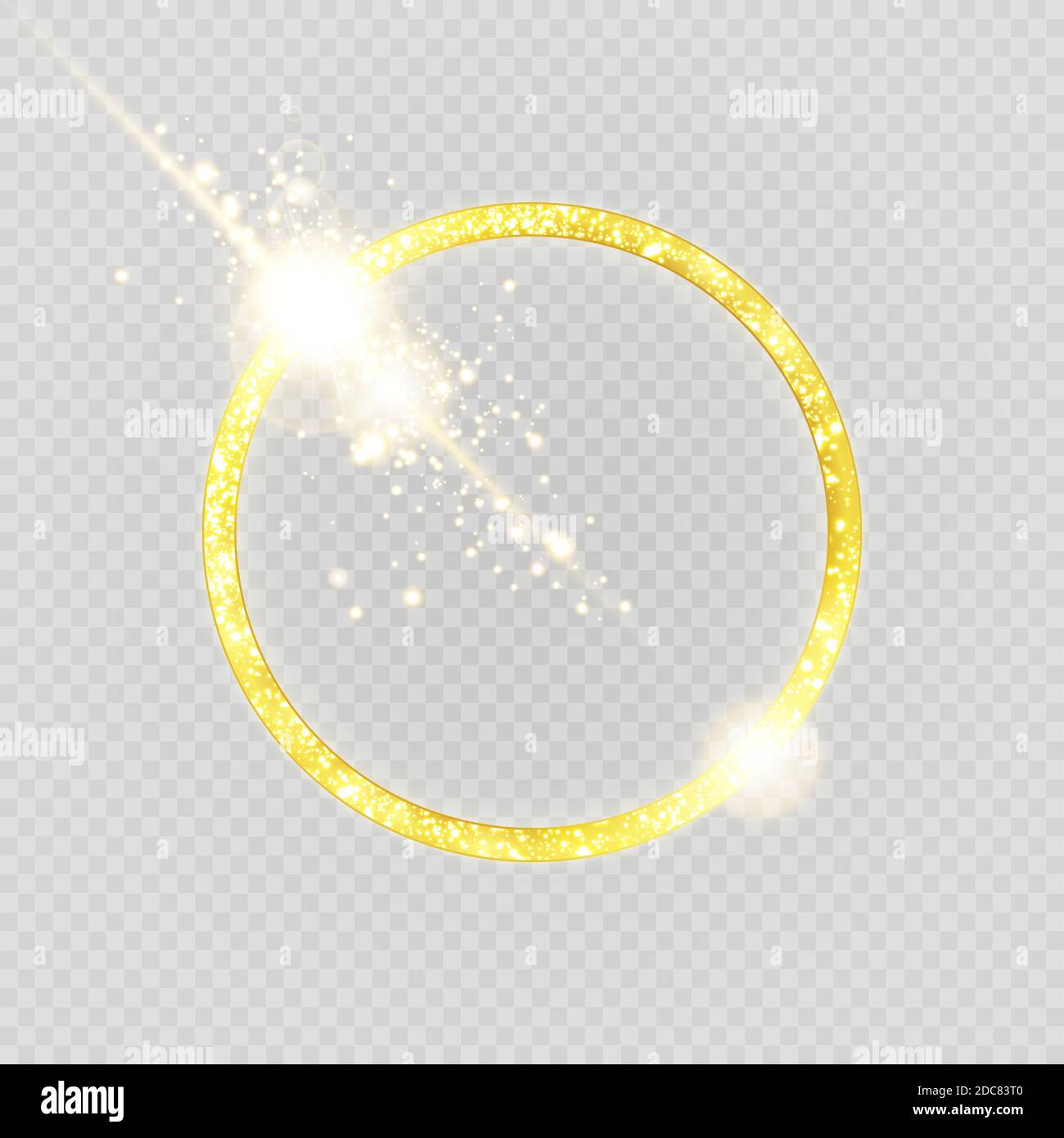 Luxurious gold ring. Vector light circles and spark light effect Stock ...