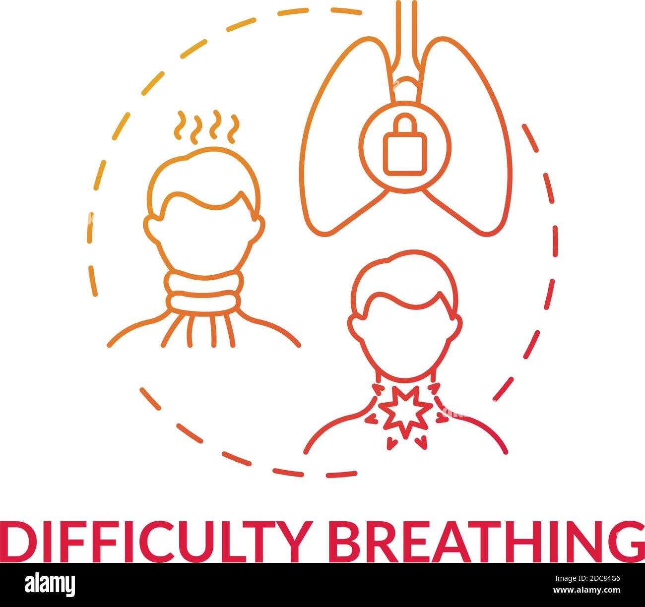 Difficulty breathing concept icon Stock Vector Image & Art - Alamy