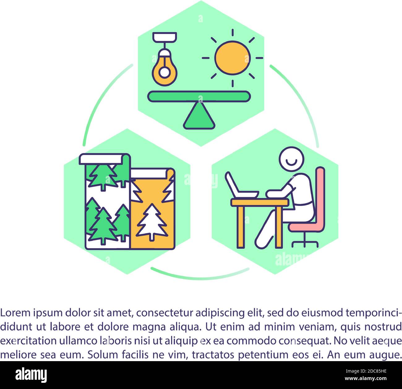 Comfortable workplace concept icon with text Stock Vector Image & Art ...