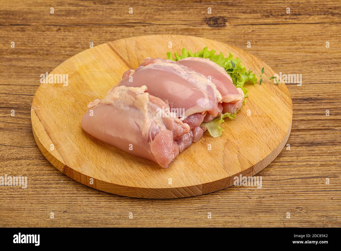 Raw chicken boneless and skinless leg for cooking Stock Photo - Alamy
