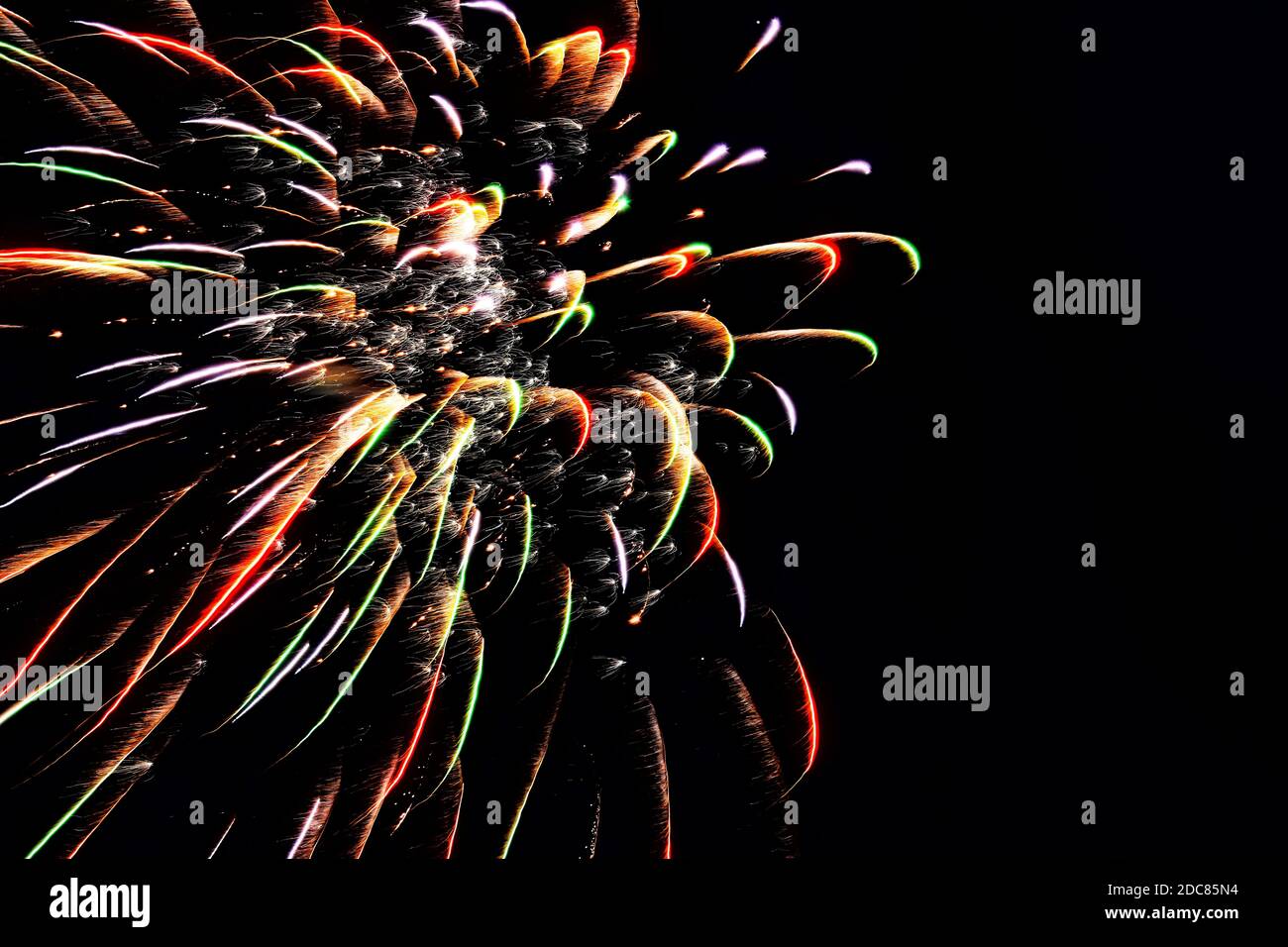 Fireworks on night sky Stock Photo - Alamy