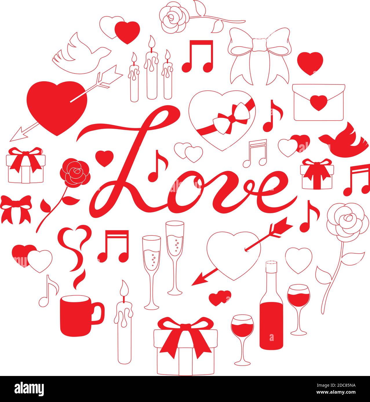 Red love bird heart Stock Vector Images - Alamy