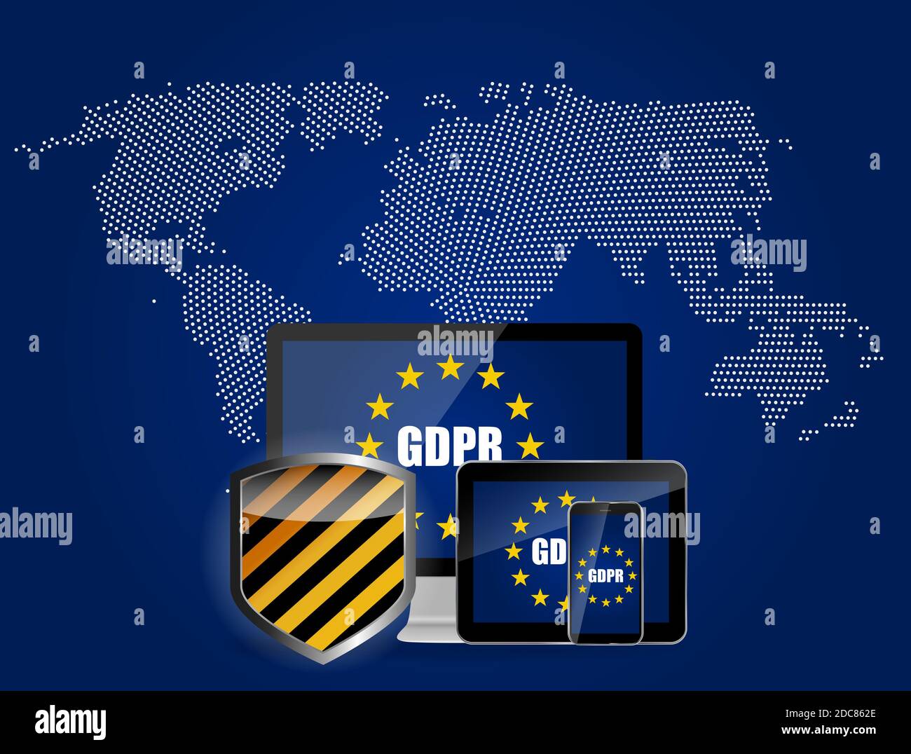 GDPR - General Data Protection Regulation Background. Illustration ...
