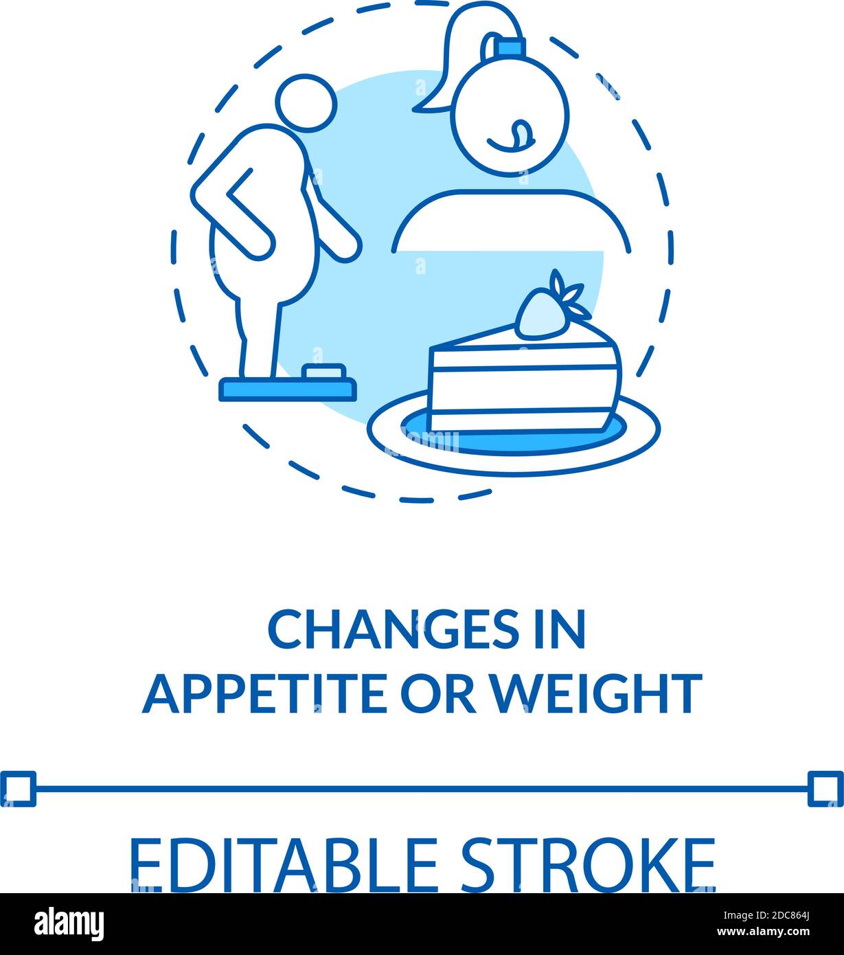 Changes in appetite and weight concept icon Stock Vector Image & Art ...