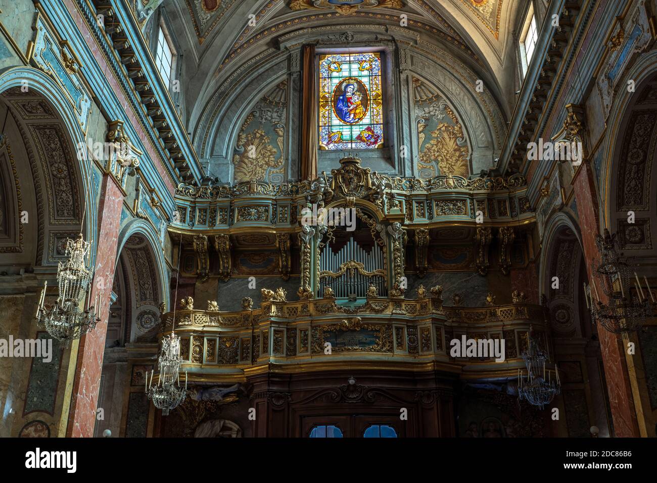 The magnificent organ of Santa Maria della Scala in Trastevere. Rome ...