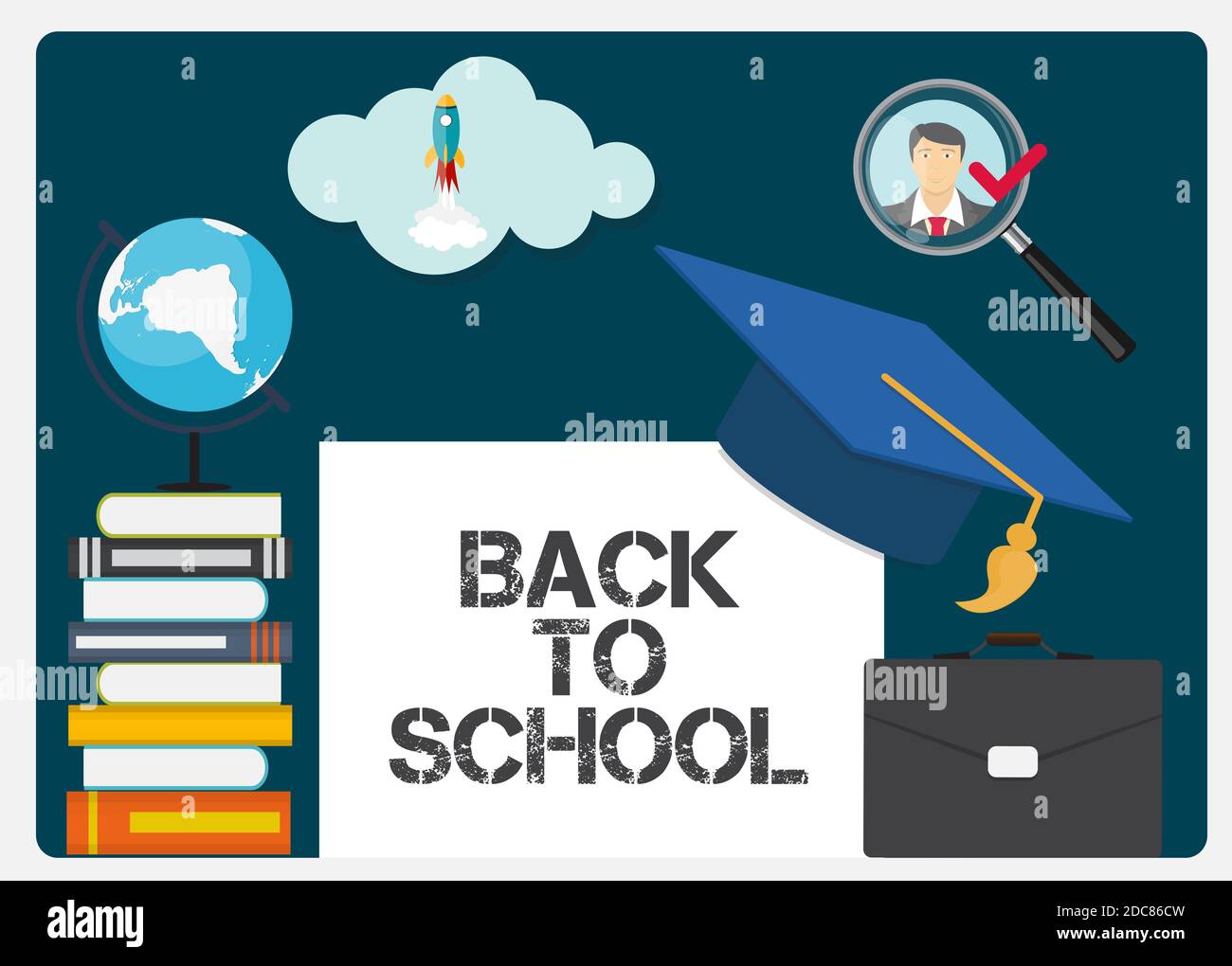 Abstract Back to School Background. Illustration Stock Photo - Alamy