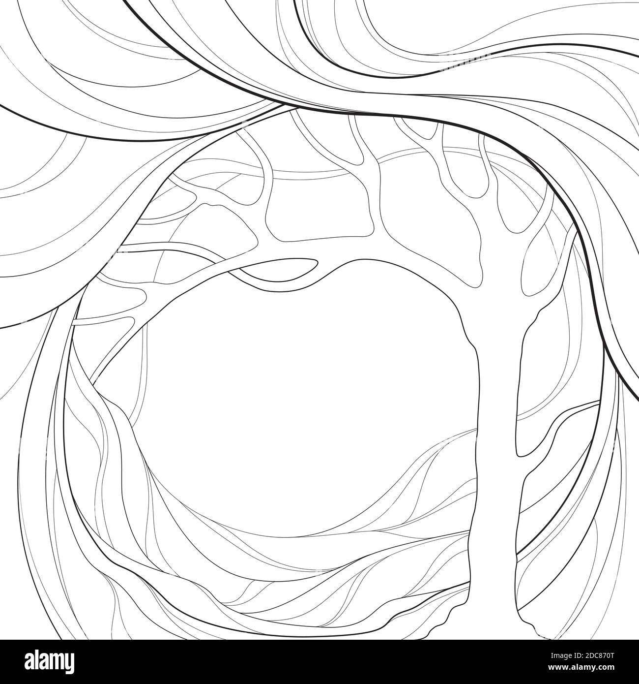 Abstract landscape trees grass Stock Vector Images - Alamy