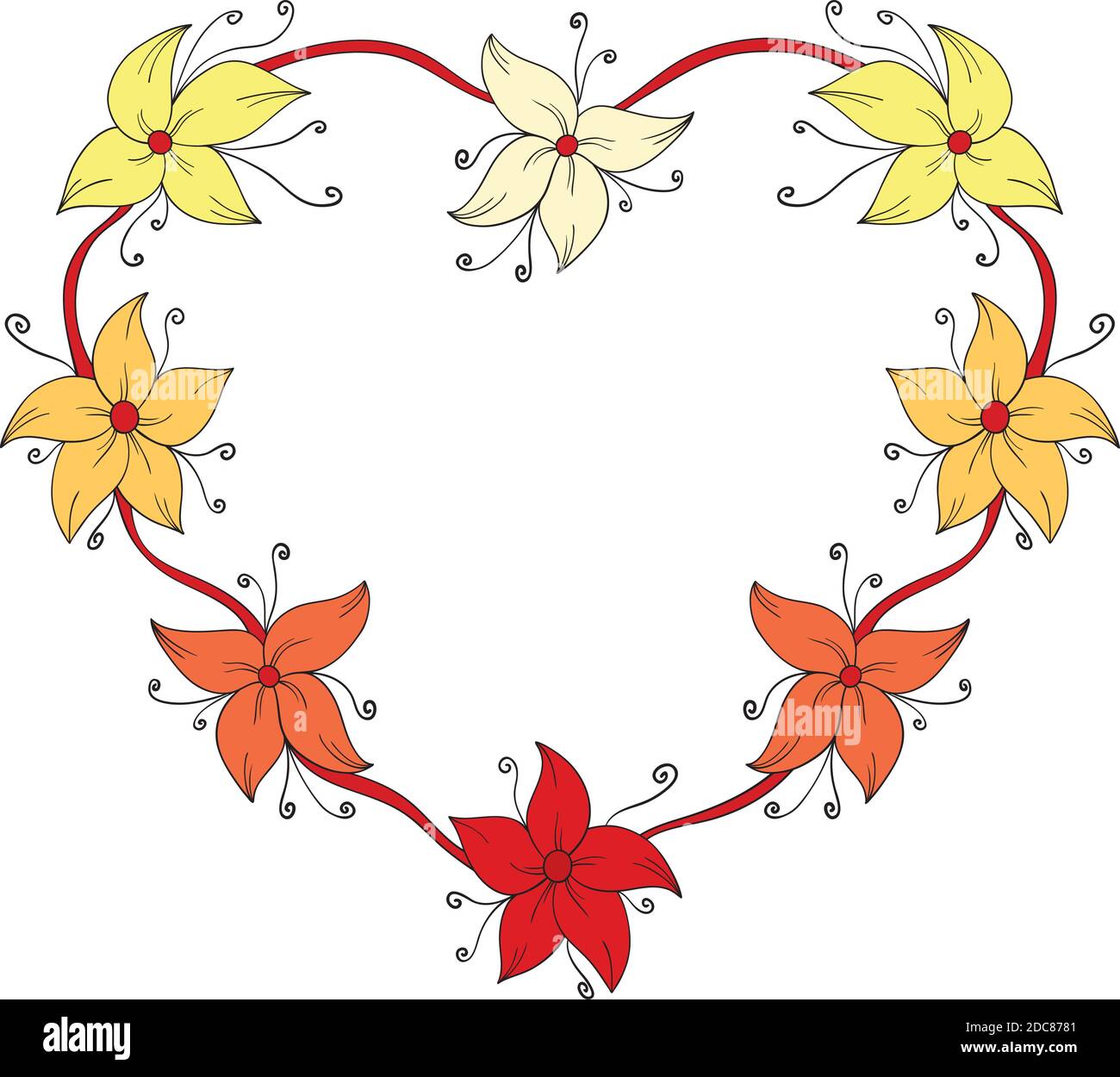 Floral romantic heart ornament Stock Vector Images - Alamy