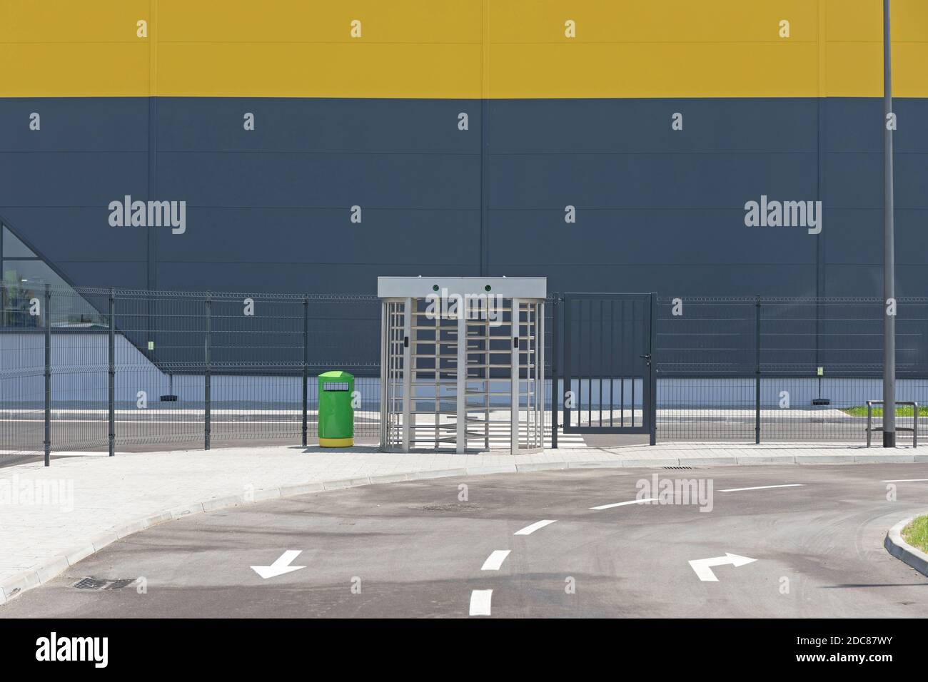 Turnstile Gate Access Control Entrance to Factory Stock Photo - Alamy