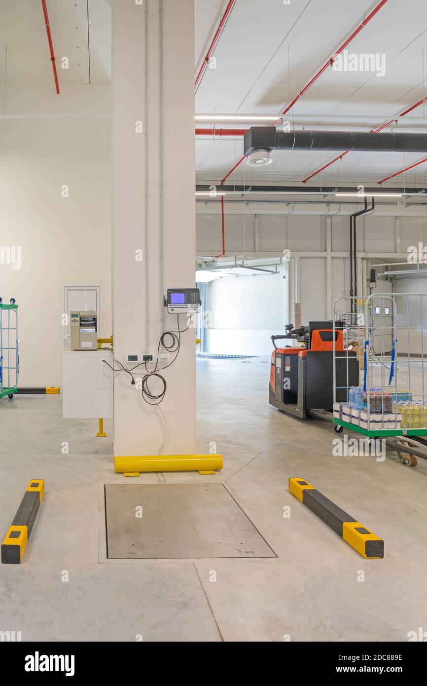 Weigh Station for Carts Pallets in Distribution Warehouse Stock Photo ...