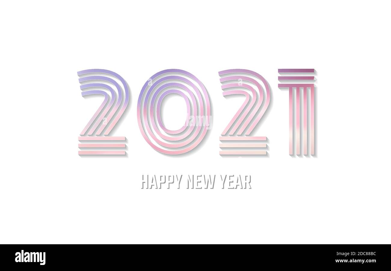 happy new year 2021 font design pattern on white color background Stock ...