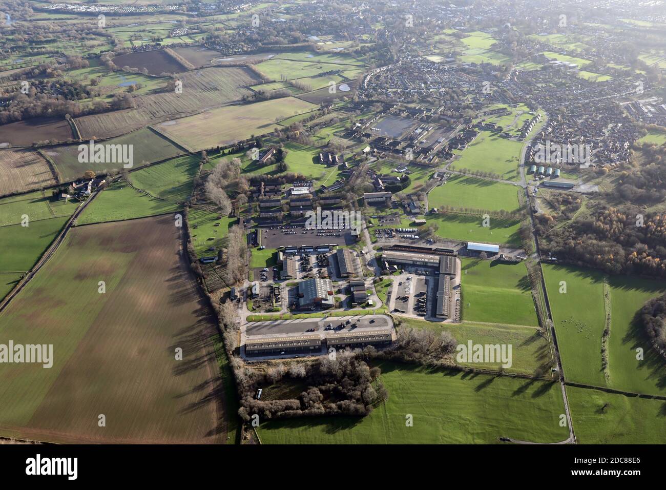 Aerial view of Claro Barracks site at Clotherholme, Ripon, North ...