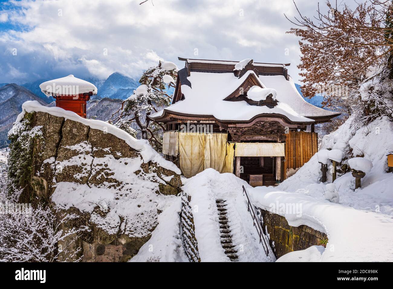 Yamadera, Japan at the Mountain Temple in winter Stock Photo - Alamy