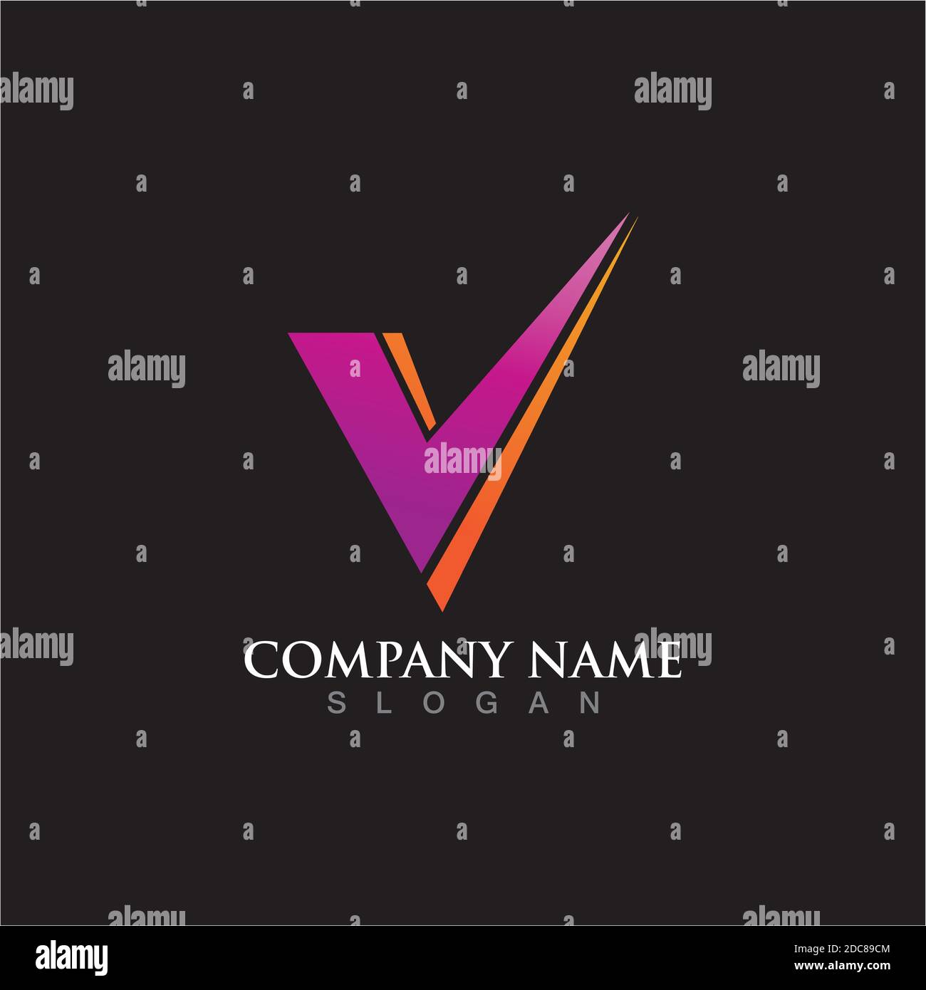 V Letter Lightning Logo Template vector icon illustration design Stock ...