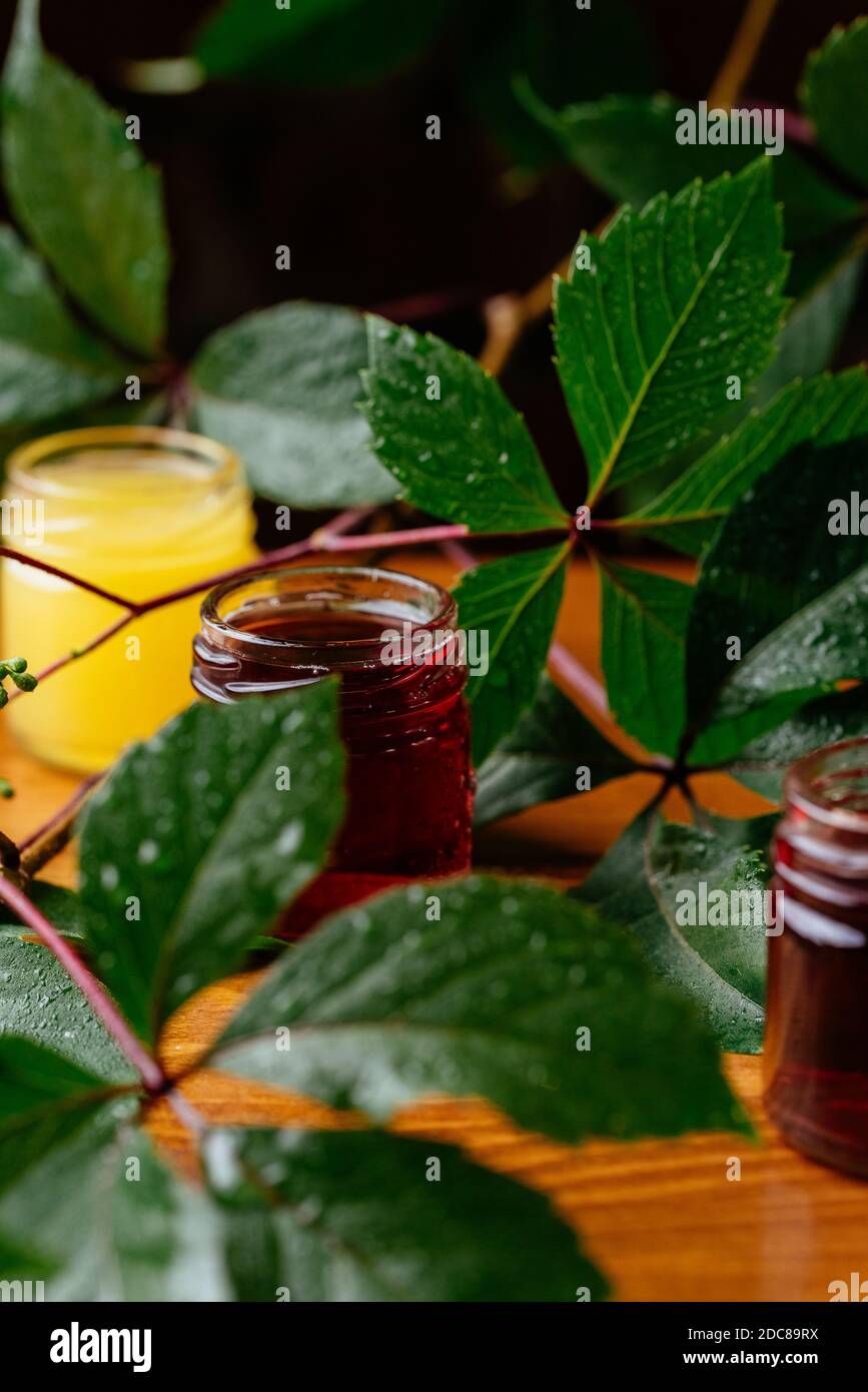 berry alcoholic tinctures in shorts Stock Photo - Alamy