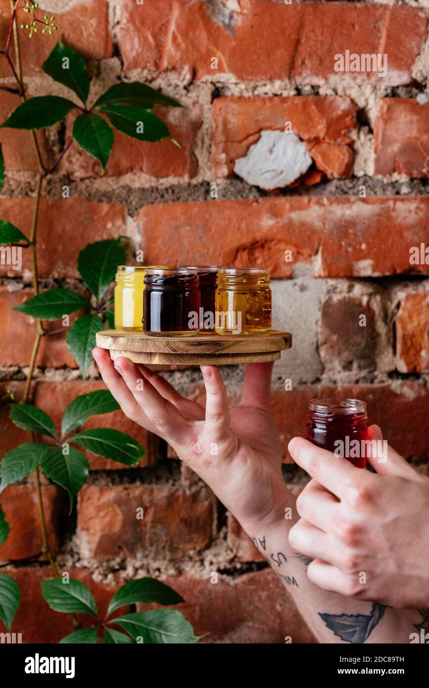 berry alcoholic tinctures in shorts Stock Photo - Alamy