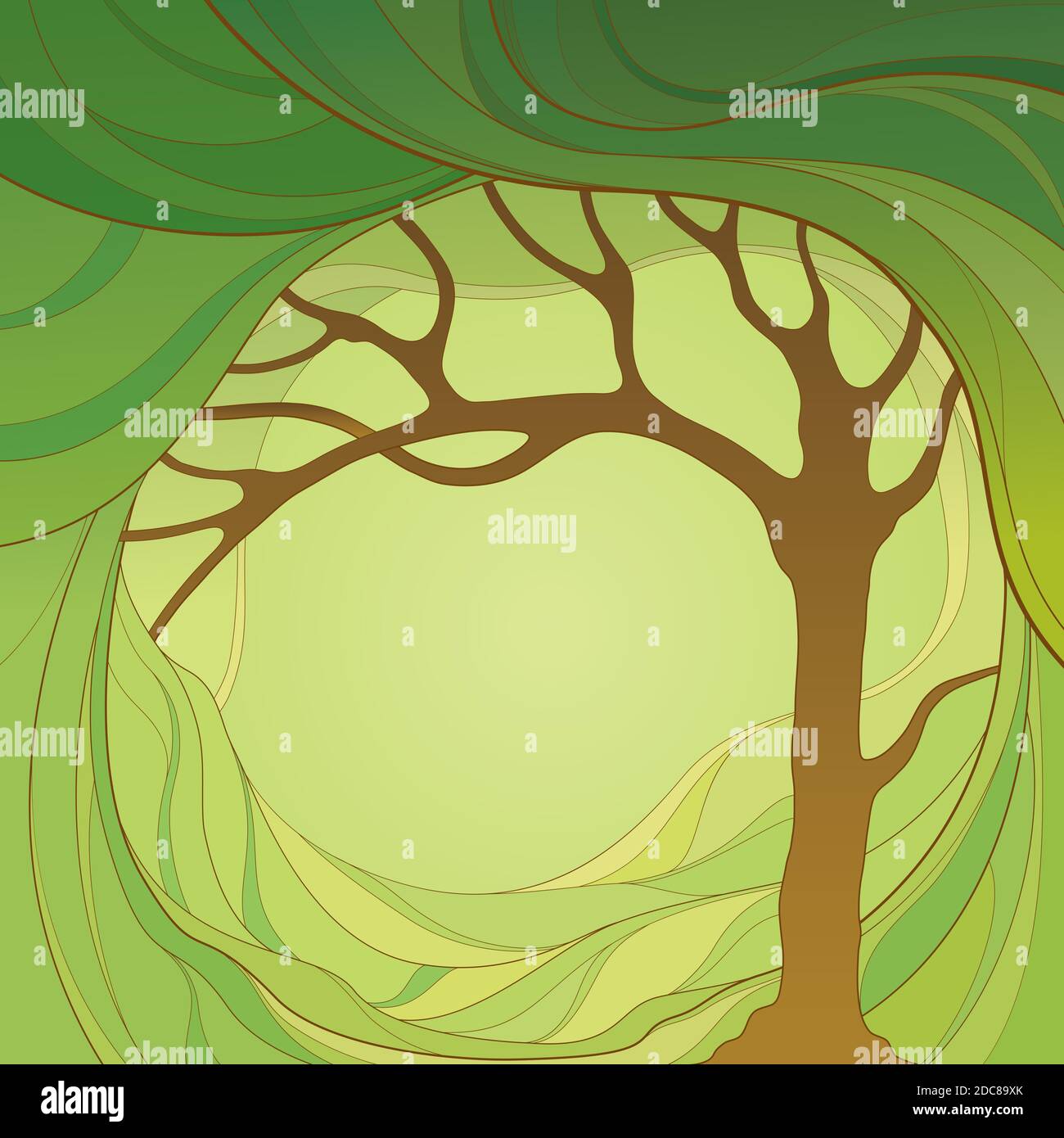 Beautiful colorful abstract graphic illustration with trees Stock ...