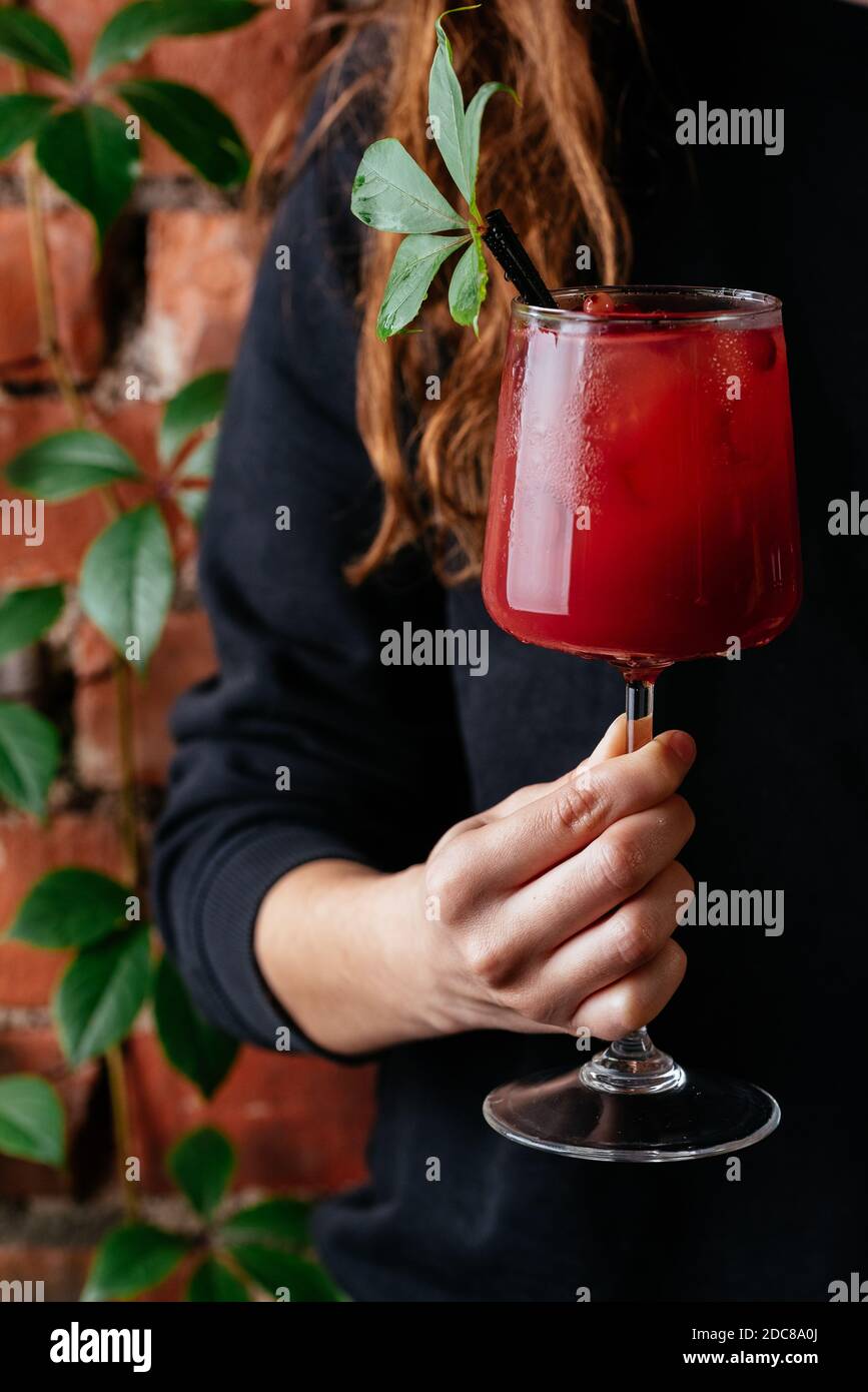 autumn cocktails in women's hands Stock Photo - Alamy
