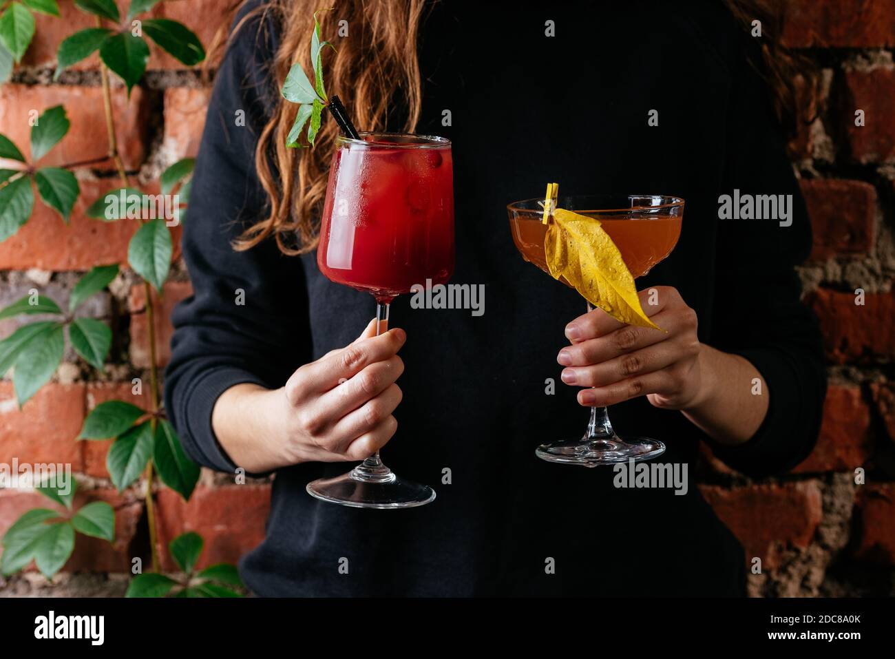 autumn cocktails in women's hands Stock Photo - Alamy