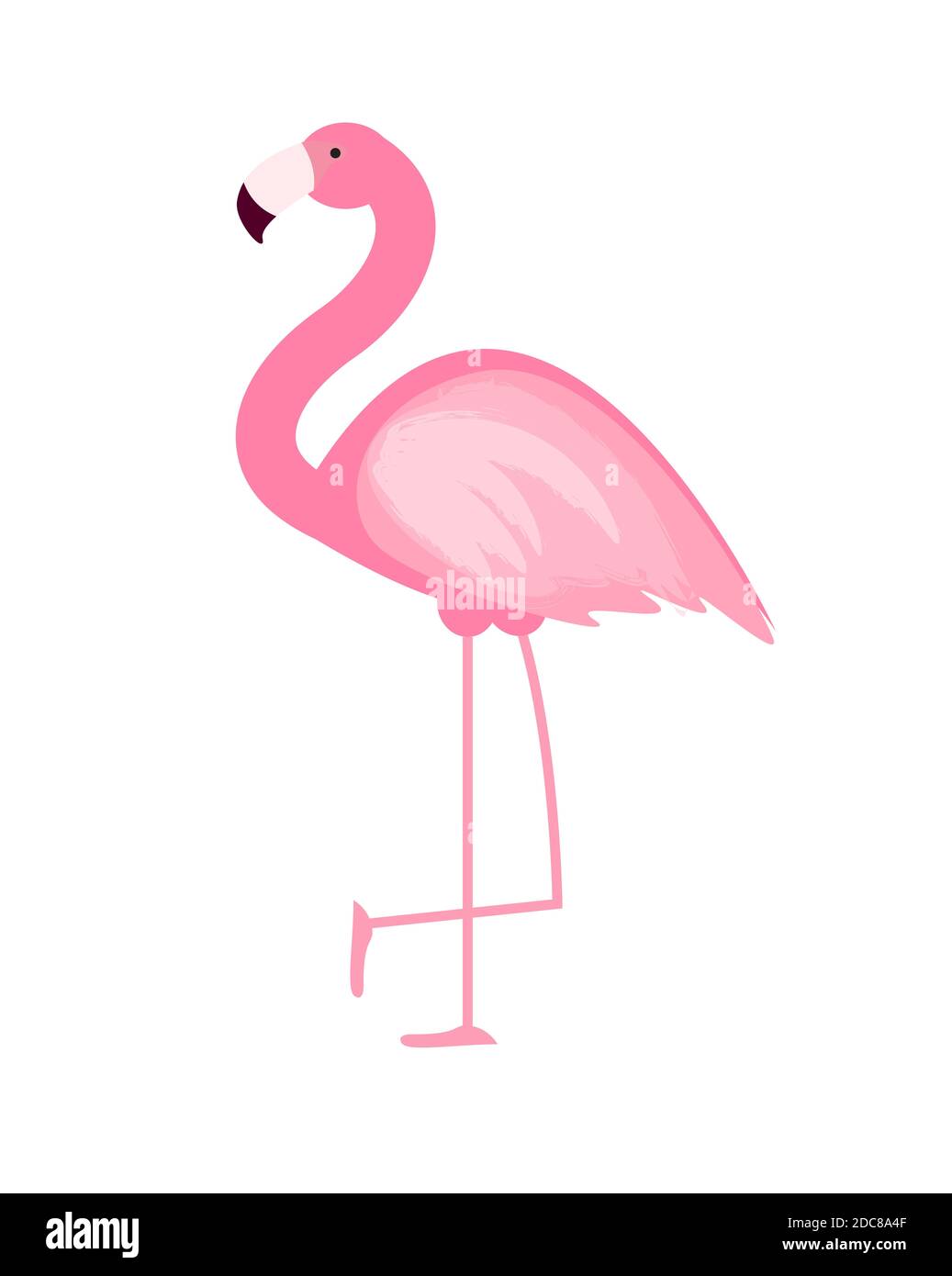 Cute Pink Flamingo Icon Illustration Stock Photo - Alamy