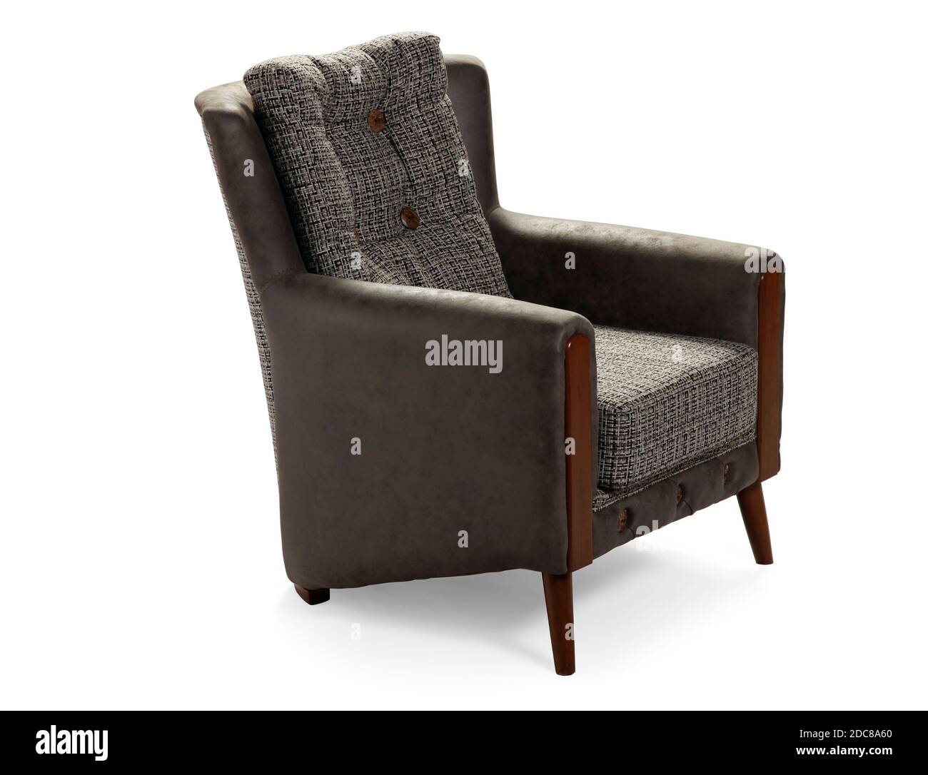 Single sofa modern comfort on white background . corner view Stock ...