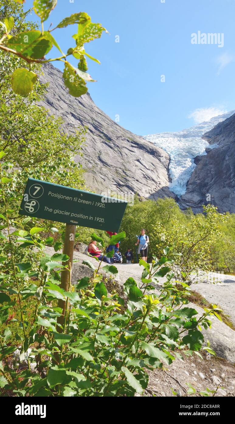 The Briksdal glacier, one of the most accessible arms of the ...