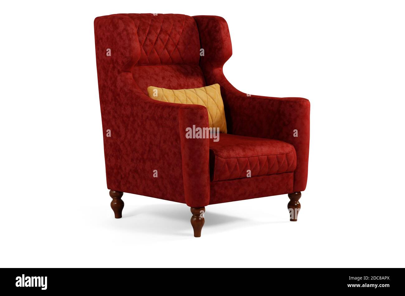 Single sofa modern comfort on white background . corner view Stock ...