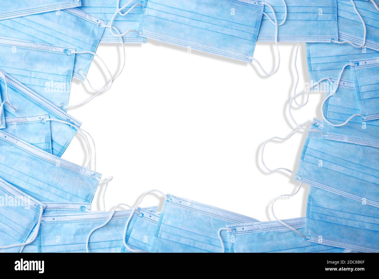 Blue three ply surgical mask on white background outlined Stock Photo ...
