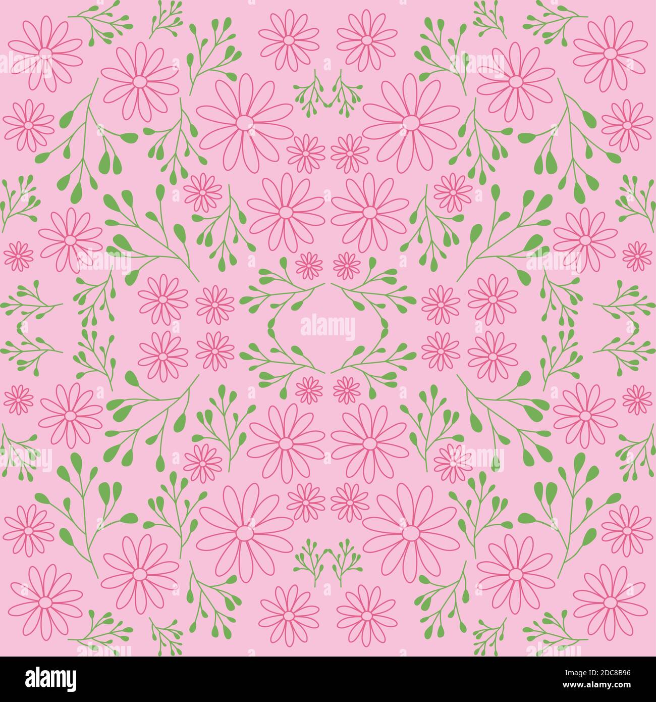 flowers and leaves seamless pattern, colorful design, vector ...