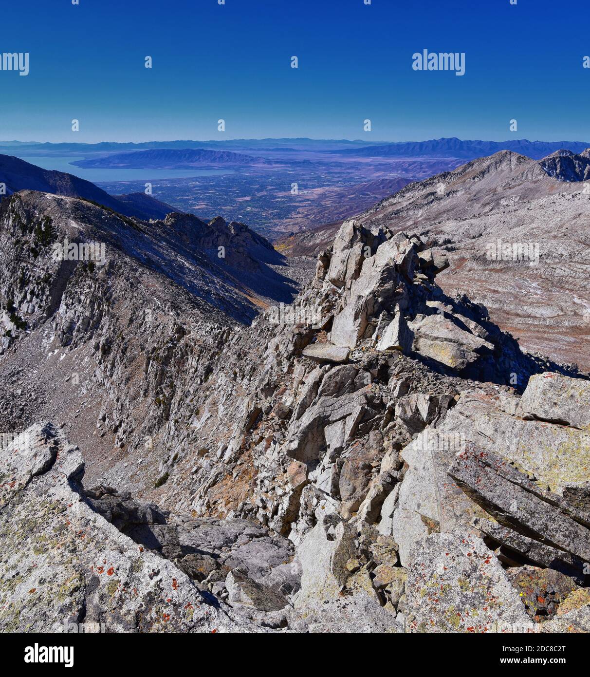Majestic mountain landscape view Phelps Canyon in Lone Peak Wilderness ...