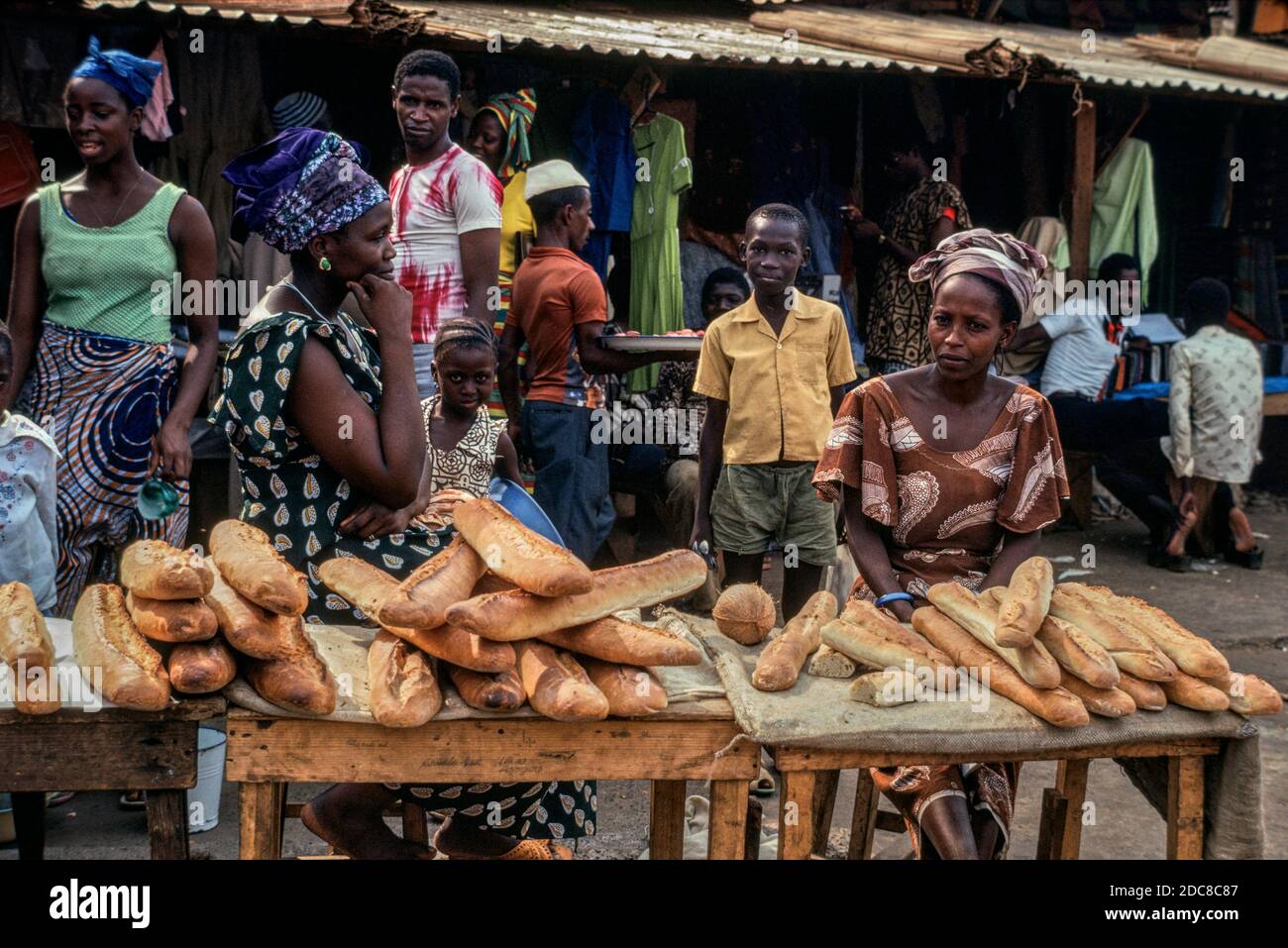 Women selling bread Conakry market Guinea West Africa Stock Photo - Alamy