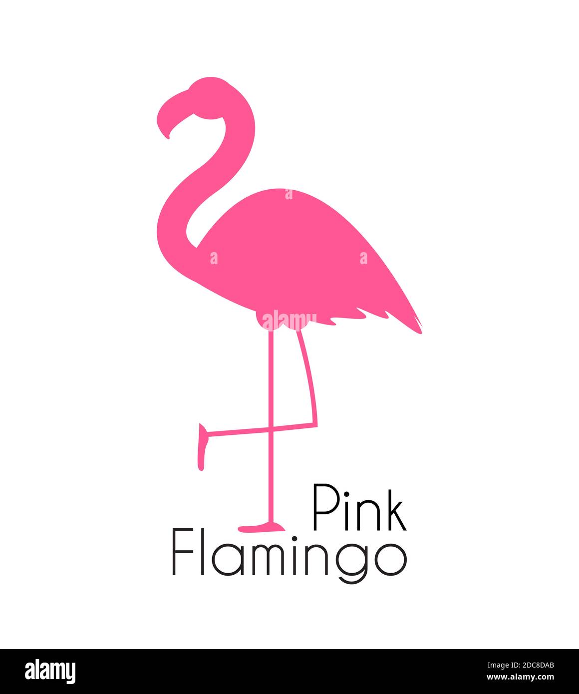 Cute Pink Flamingo Icon Illustration Stock Photo - Alamy