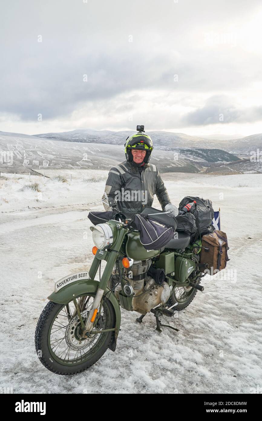 The Lecht, Aberdeenshire, UK. 19th Nov, 2020. UK. Biker Richard Niven ...